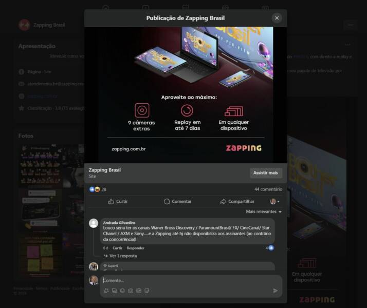 Zapping, “a televisão (via streaming) como você nunca viu”. É tudo isso ...